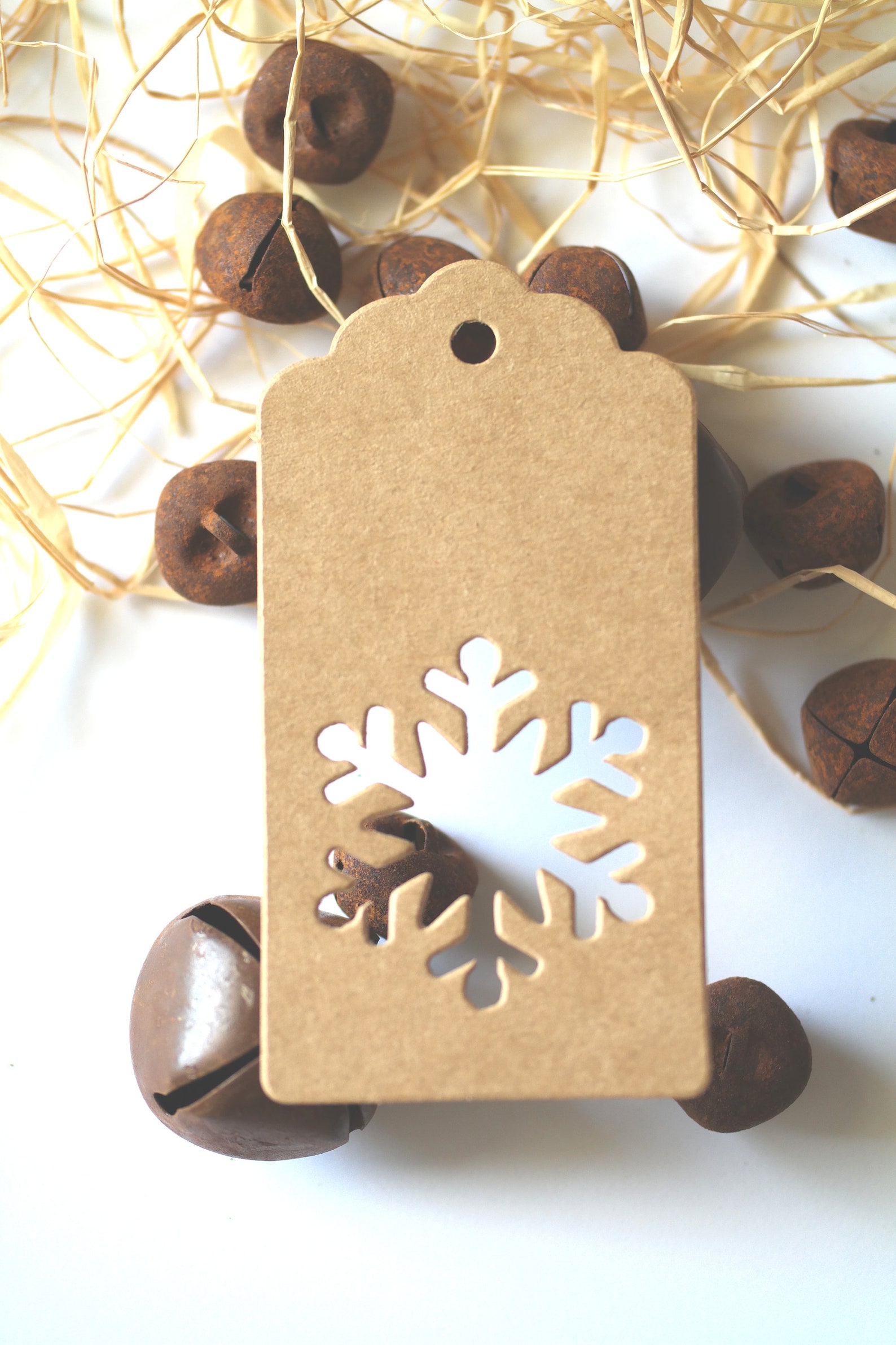 Brown Christmas Gift Name Snowflakes Paper Tags - Etsy
