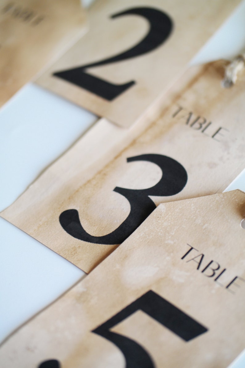 Table Number Tags, Rustic Wedding Reception Table Decor - Etsy