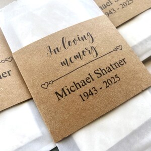 In Loving Memory Funeral Tissue Favors, Memorial Service Favors ...