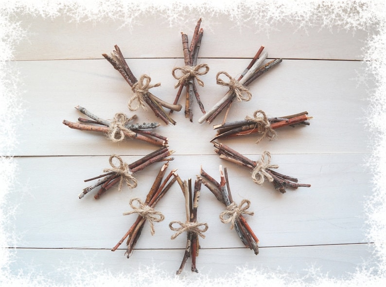 Christmas Tree Ornament Natural Tree Sticks Ornament - Etsy