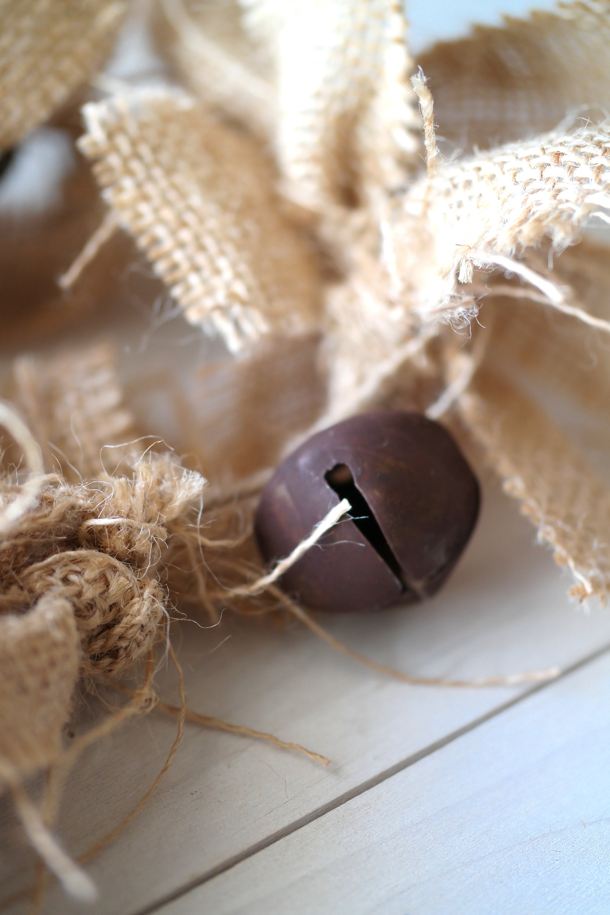 Christmas Tree Rustic Burlap Garland, Jingle Bells Decor - Etsy