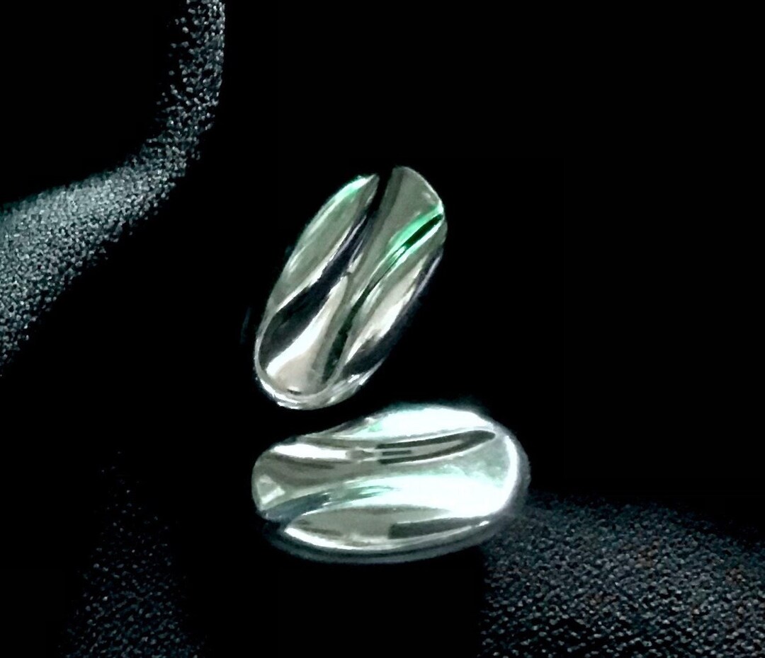 Modernist Sterling Silver Earrings With Pinched Oval Design - Etsy