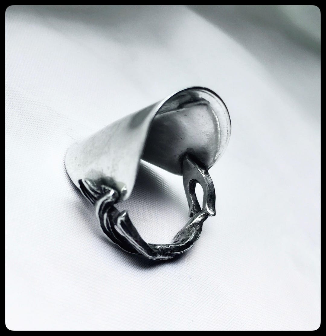Wrap Spoon Ring Hammered Sculpted Band Silverware Jewelry One of Kind ...