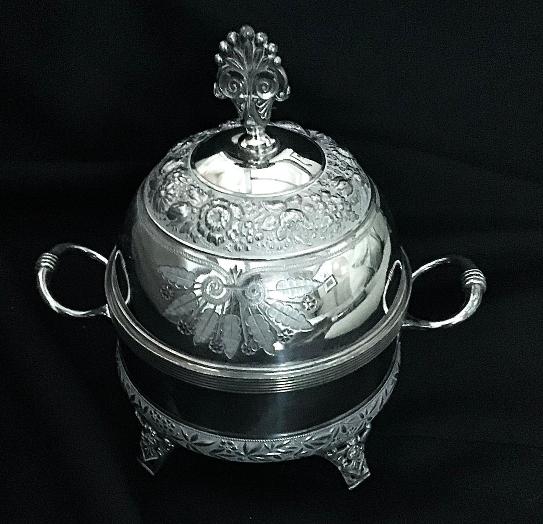 Antique Silver Butter Dish With Ornate Chasing Meriden Britannia - Etsy