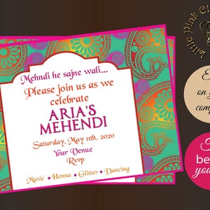 Mendhi Invitation as Sangeet Invitations, Mehndi Invites & Dholki ...
