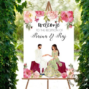 Indian Engagement Welcome Signs in Hindu Wedding Signs, Roka Welcome ...