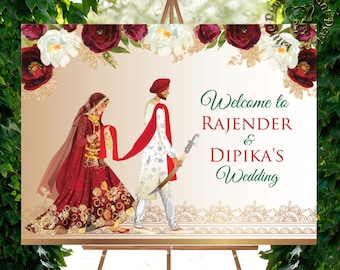 Sikh Welcome Wedding Sign Anand Karaj as Anand Karaj Welcome Sign, Sikh ...