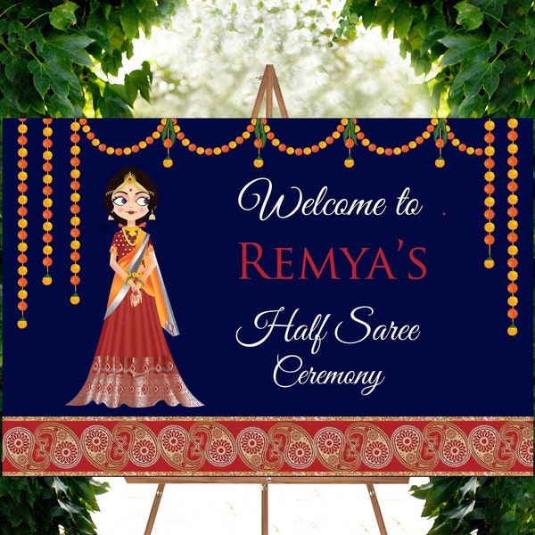 Half Saree Function Welcome Board - Etsy