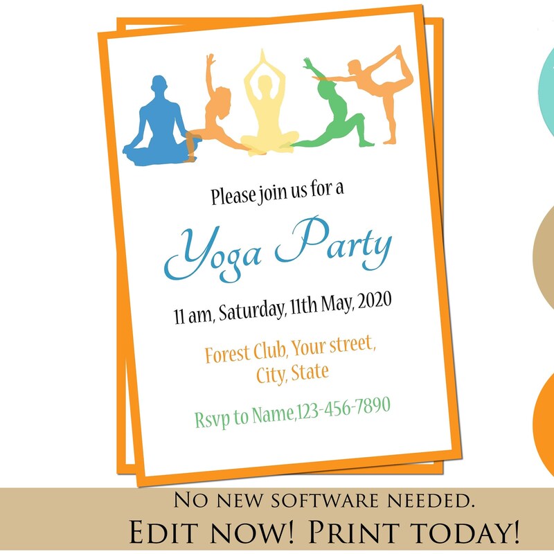 Yoga Party Invite - Etsy