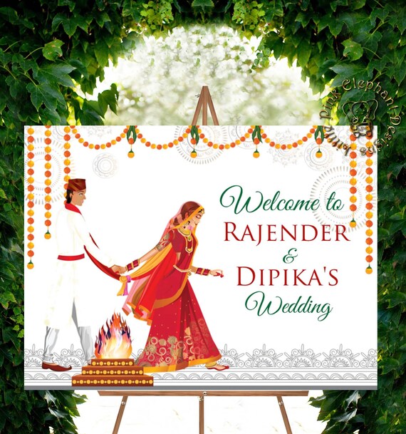 Nepali Wedding Welcome Signs in Desi Wedding Decor Nepali - Etsy