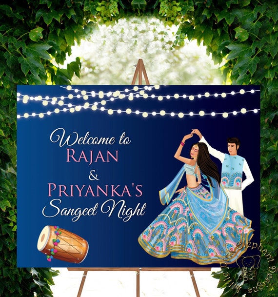 Indian Sangeet Sign & Indian Sangeet Welcome Sign Sangeet - Etsy