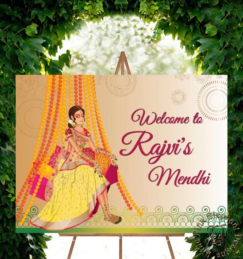 Welcome to Mendhi Signs Mehndi Welcome Posters & Mendhi Decor - Etsy