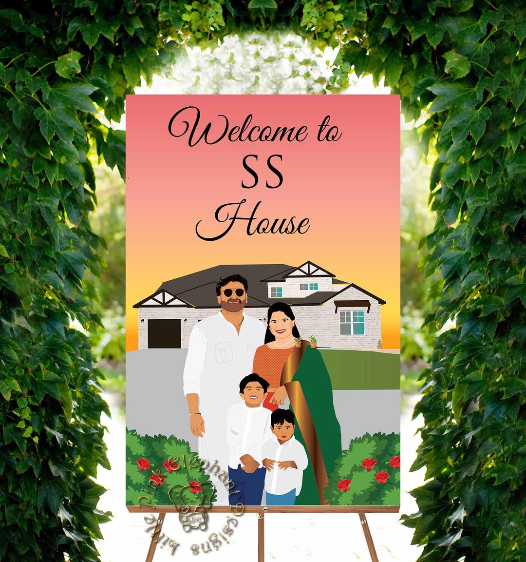 Housewarming Welcome Sign as Gruhapravesam Sign, Welcome Sign for House ...