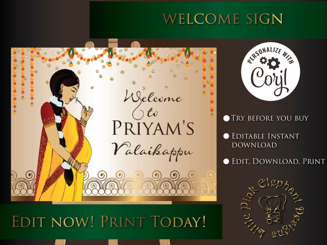 Seemantham Sign in Godh Bharai Welcome Signs Seemantham Decor - Etsy