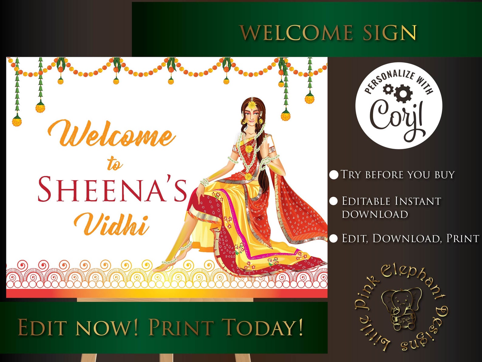Buy Haldi Posters as Welcome to Haldi Sign Haldi Welcome Signs & Online ...