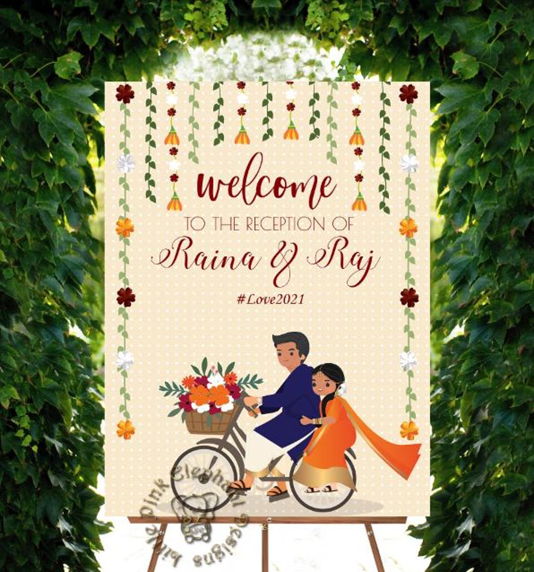 Indian Engagement Welcome Signs in Hindu Wedding Signs, Roka Welcome ...