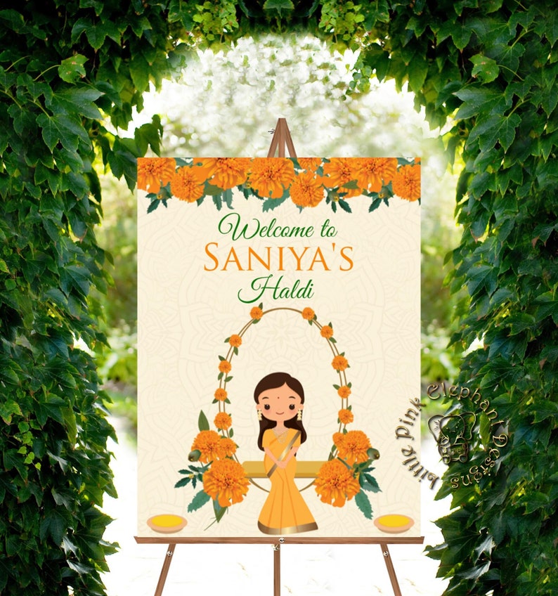 Gaye Holud Sign as Haldi Decor Signs, Pithi Signs & Haldi Posters as ...