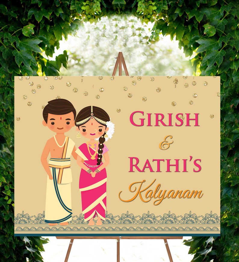 Tamil Wedding Welcome Sign Tamil Wedding Sign Cute Couple - Etsy Australia