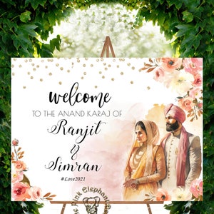 Anand Karaj Welcome Sign as Indian Wedding Sign, Anand Karaj Signs ...