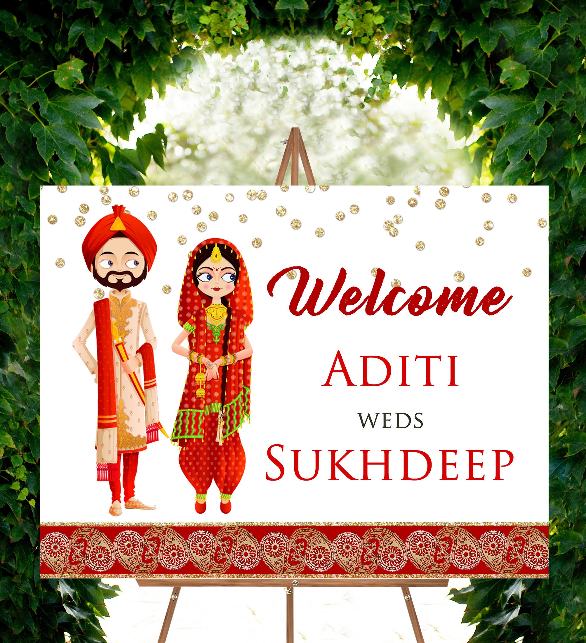 Tamil Wedding Welcome Sign Tamil Wedding Sign Cute Couple | Etsy