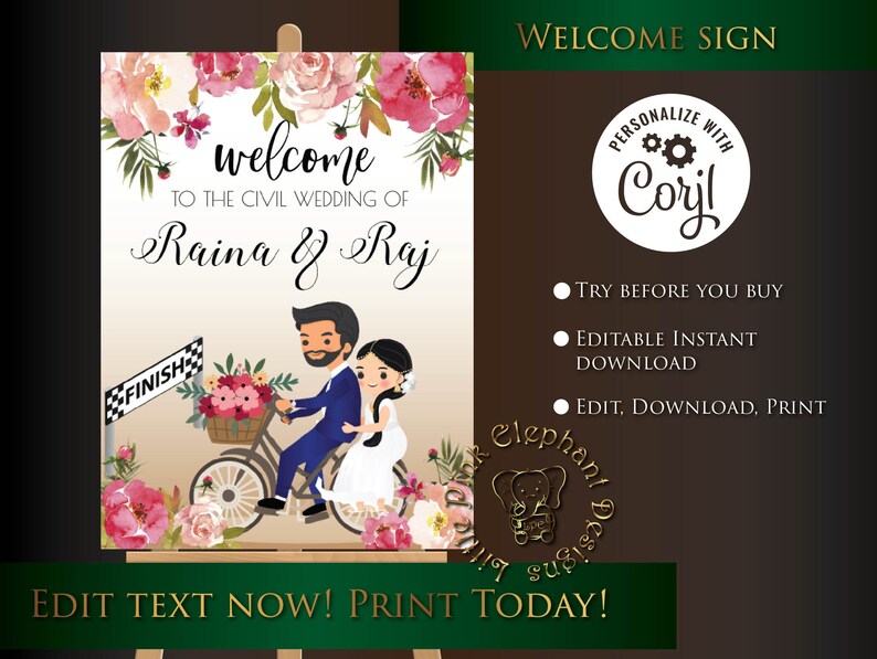 Civil Wedding Sign as Indian Civil Wedding Welcome Signages, Wedding ...