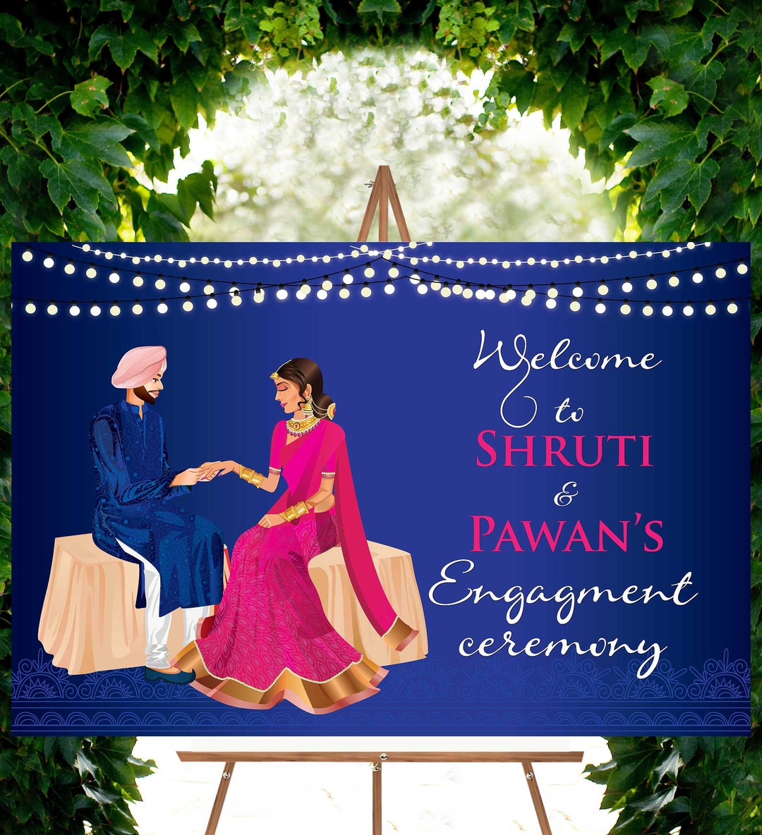 Roka Ceremony Sign as Punjabi Engagement Signs, Engagement Welcome ...