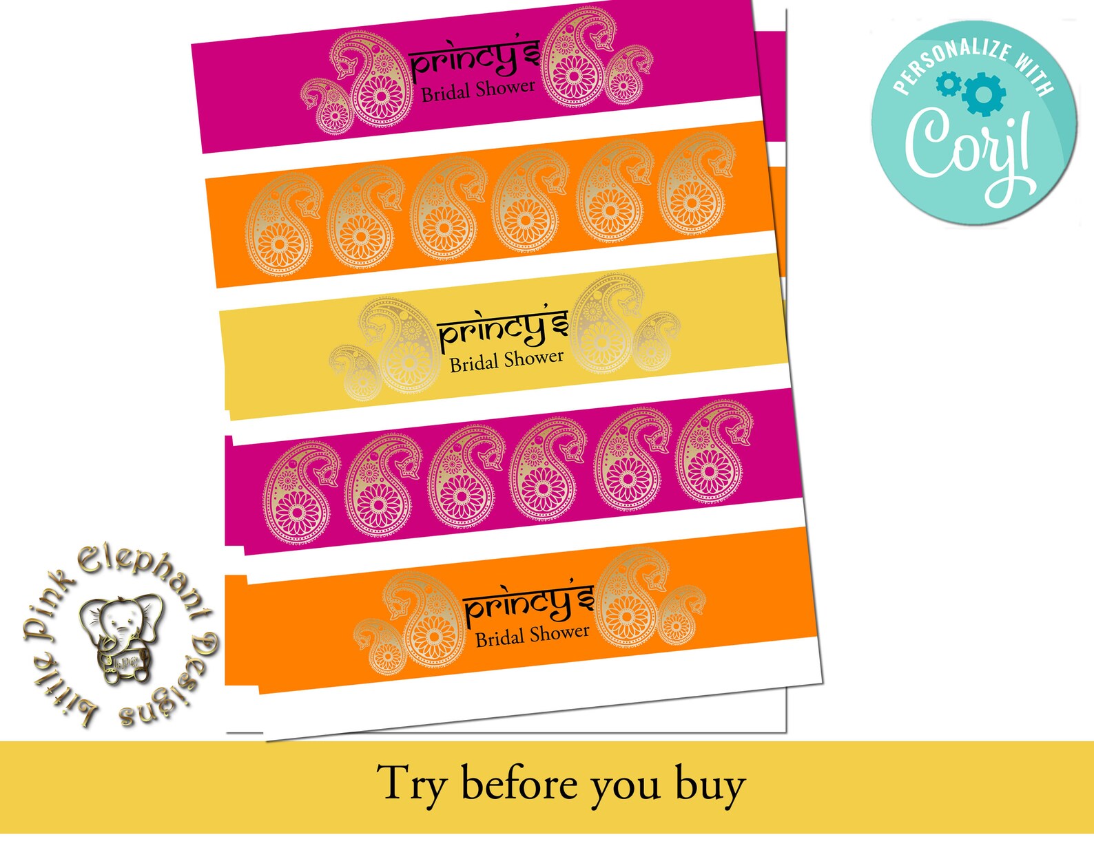 Indian Bottle Wraps as Bollywood Bottle Labels Mendhi Party - Etsy