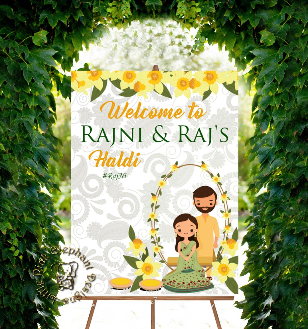Haldi Welcome Signs as Haldi Decoration, Haldi Signs as Haldi Decor ...