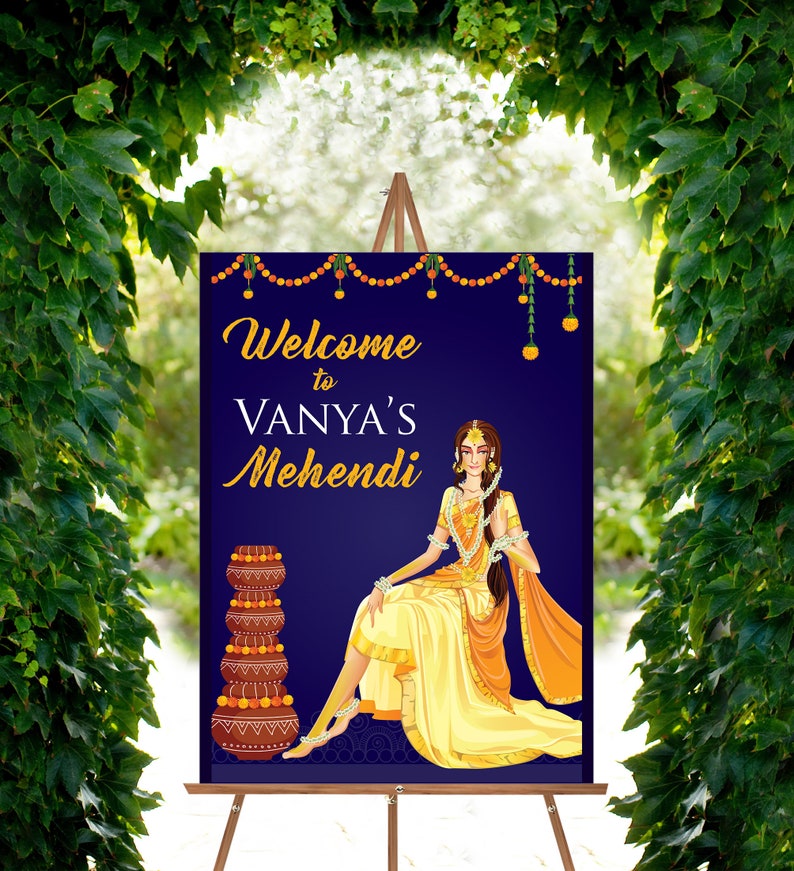 Mehndi Sign Mehendi Welcome Sign Maiyan And Choora Sign Gaye Etsy