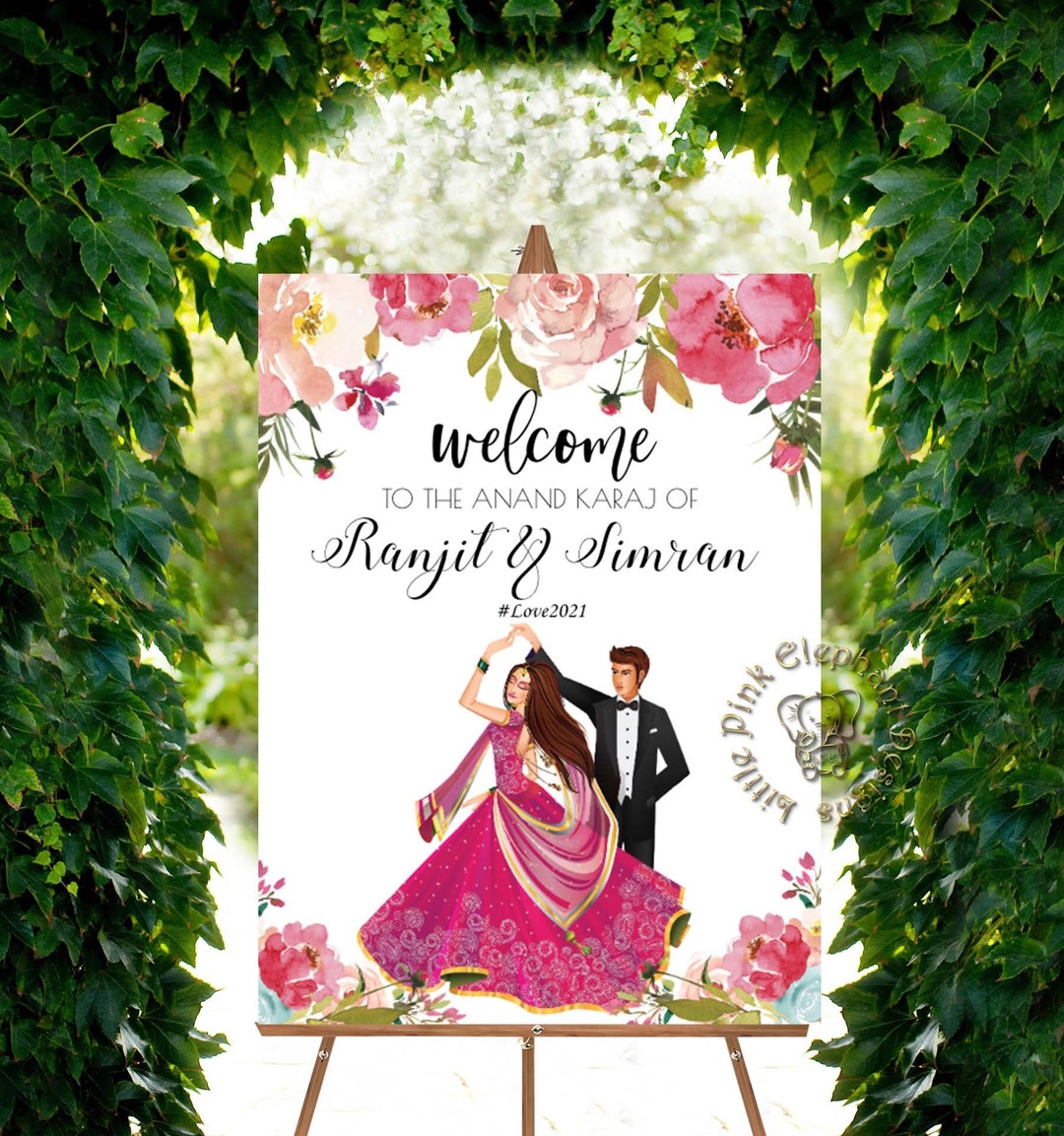 Indian Reception Signs as Welcome Sign Indian, Hindu Wedding Welcome ...