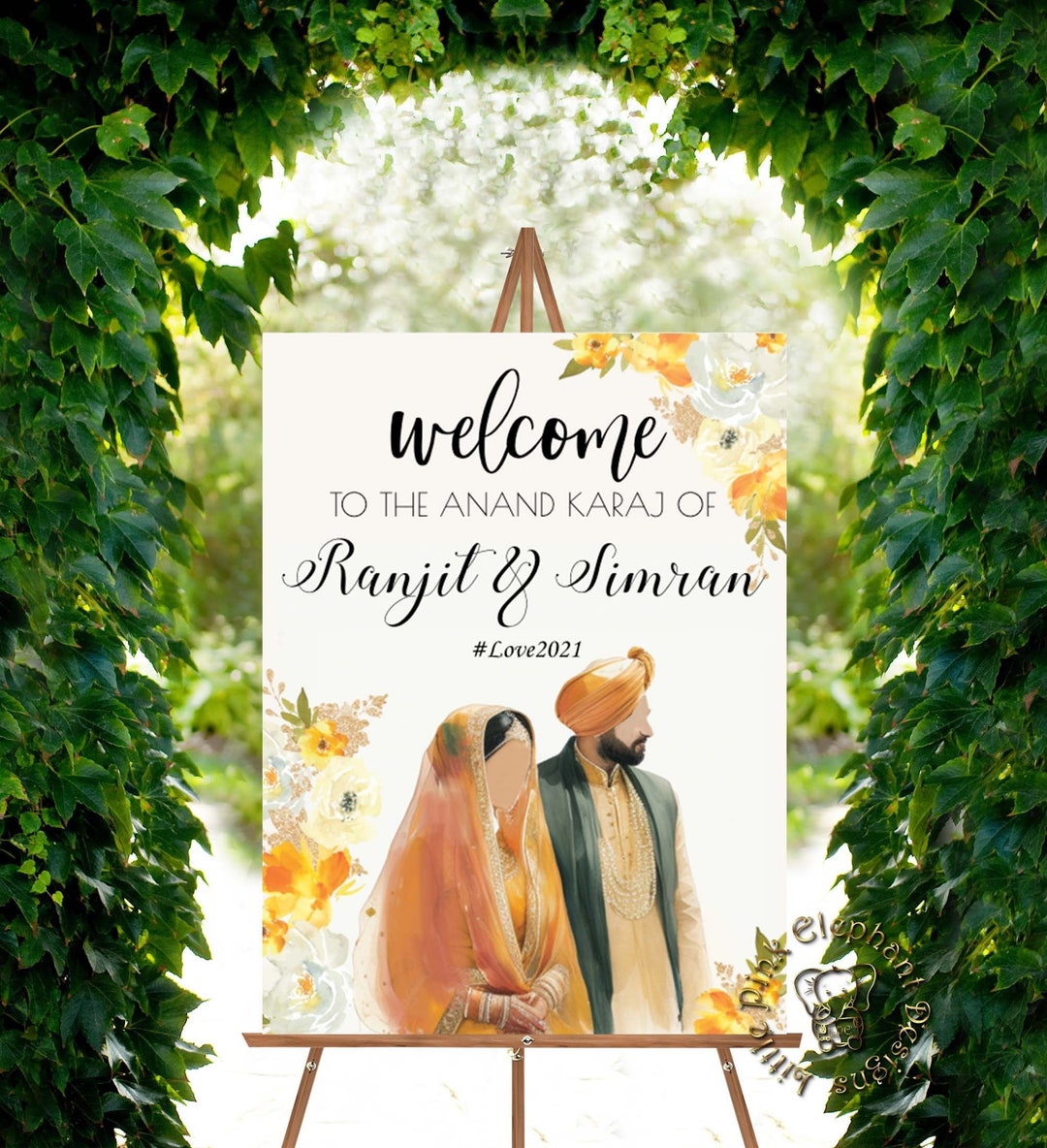 Anand Karaj Welcome Sign as Indian Wedding Sign, Anand Karaj Signs ...