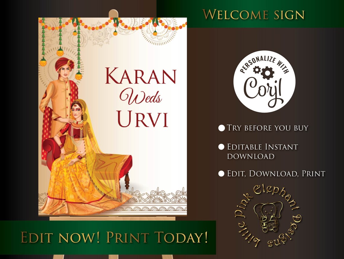 Hindu Wedding Sign as Indian Wedding Reception Signs Digital - Etsy