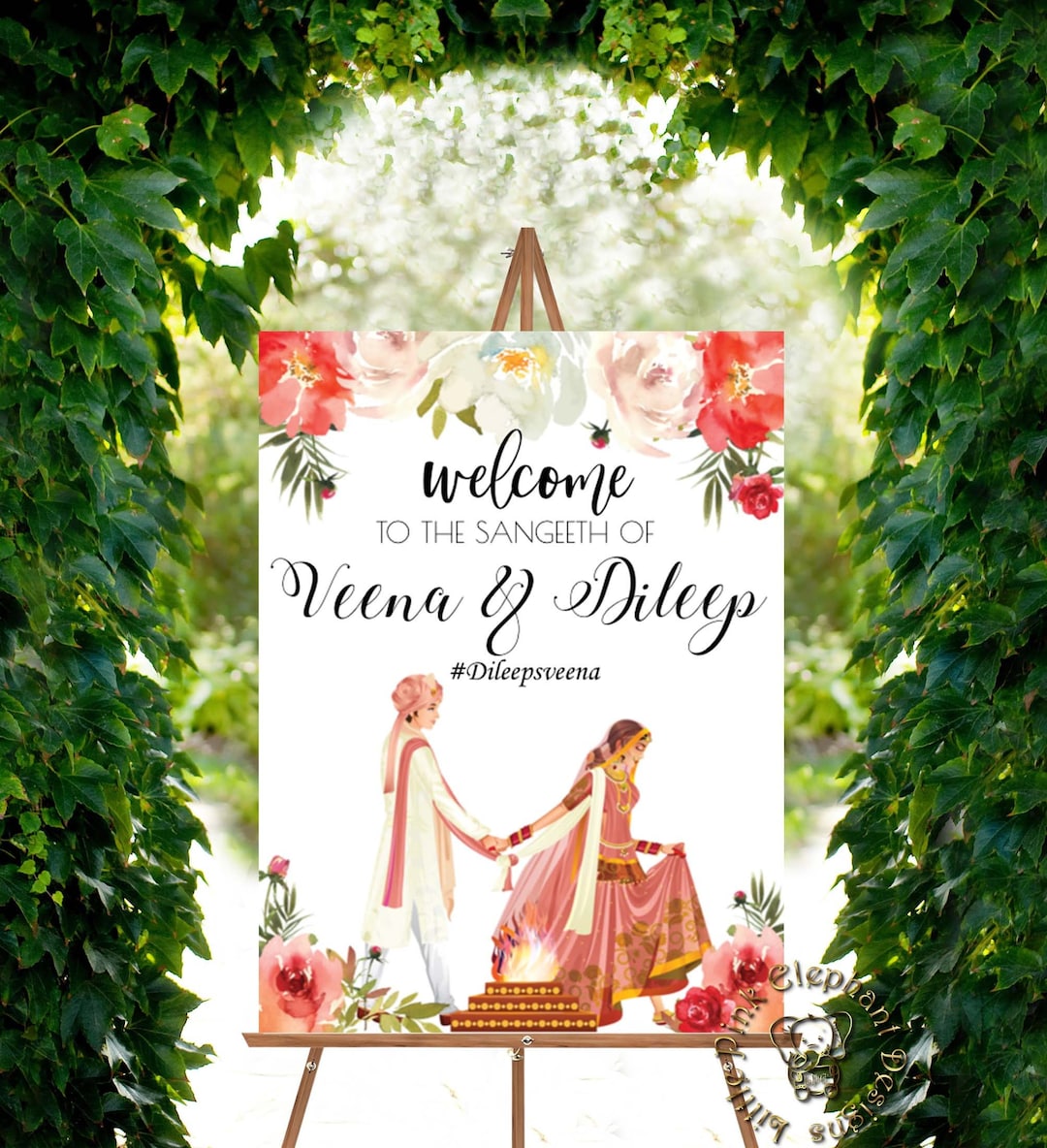 Hindu Wedding Sign as Indian Wedding Welcome Signs, Indian Welcome Sign ...
