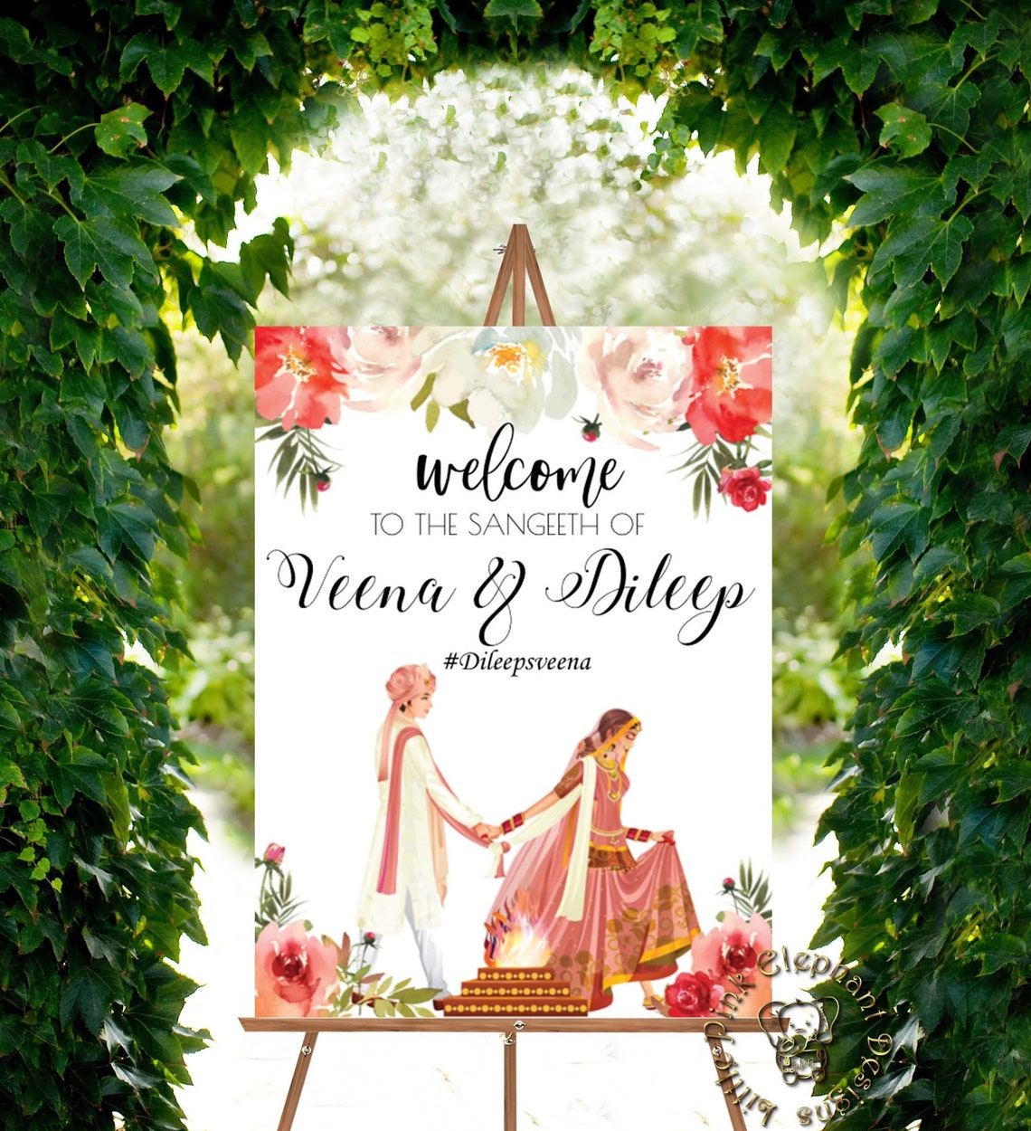 Hindu Wedding Sign as Indian Wedding Welcome Signs, Indian Welcome Sign ...