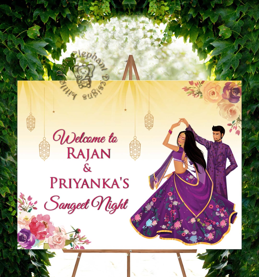 Jago Sign as Sangeet Welcome Sign Indian, Sangeet Night Welcome Sign ...