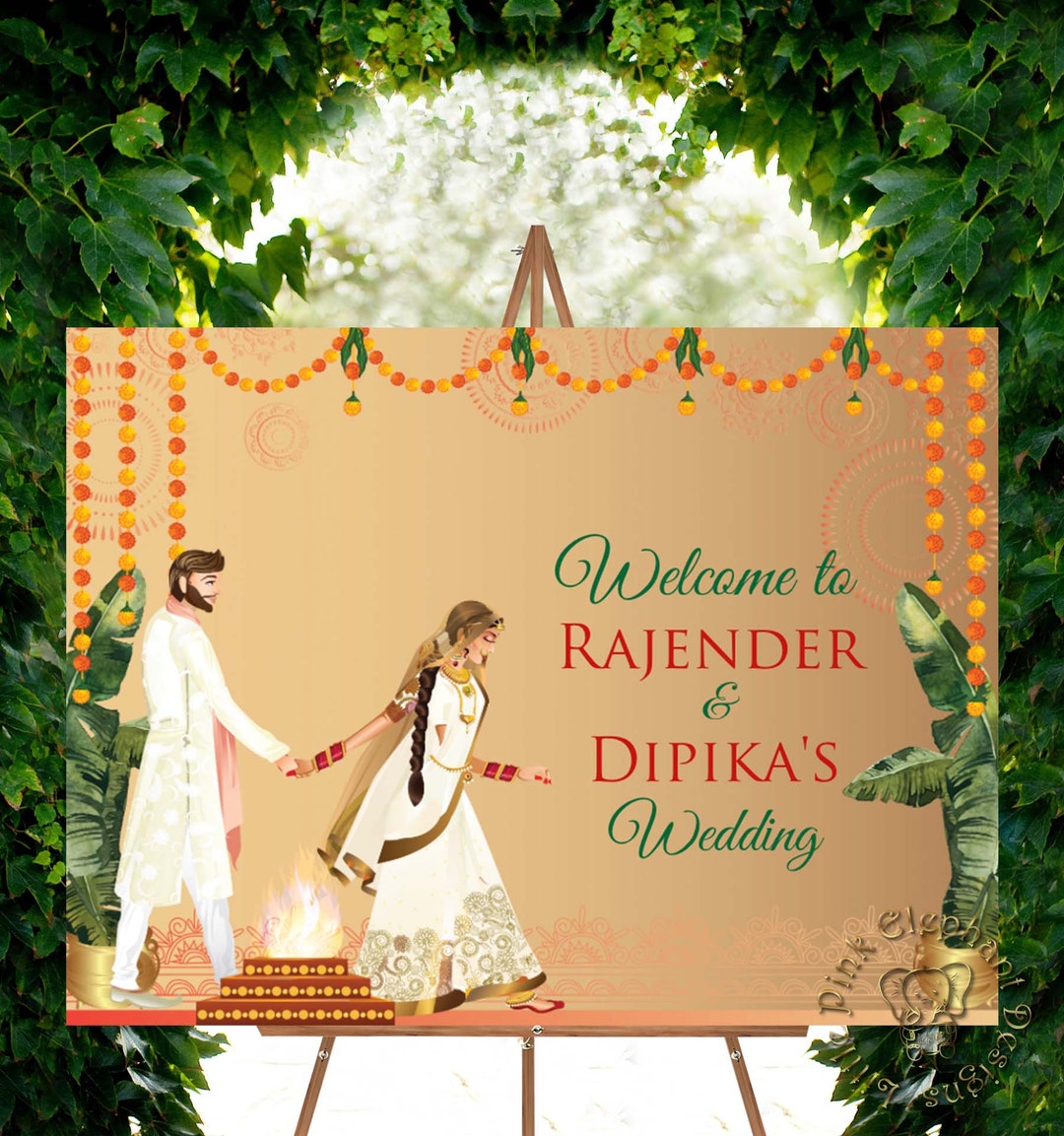 Hindu Wedding Welcome Sign & Signs for Indian Wedding, Hindu Wedding ...