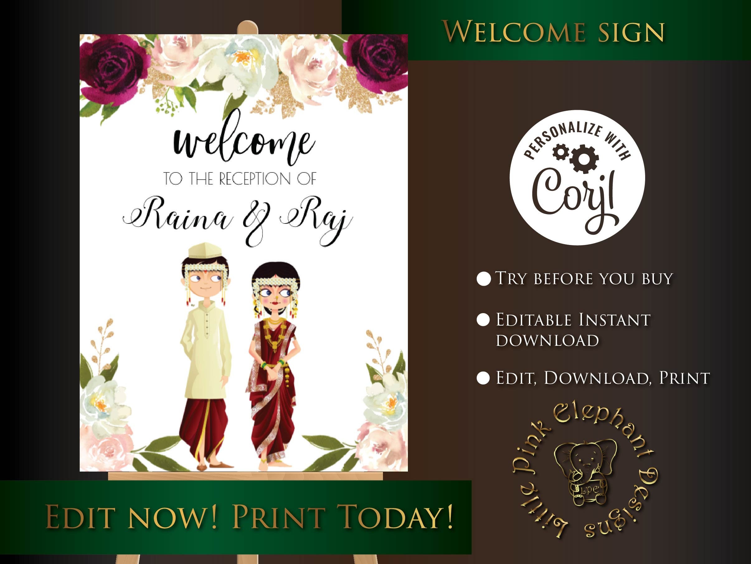 Marathi Welcome Sign as Marathi Wedding Welcome Sign, Hindu Wedding ...