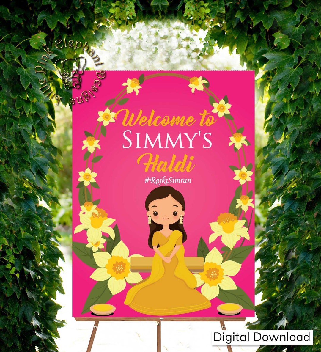 Haldi Sign as Haldi Welcome Sign, Vidhi Sign & Haldi Wedding Sign ...