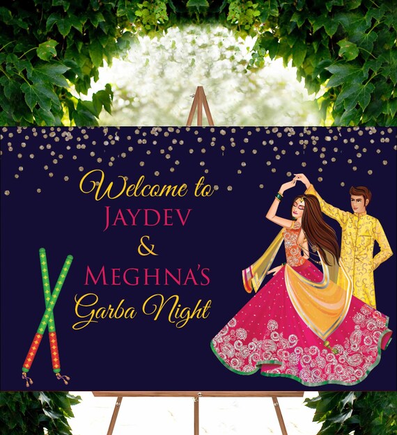 Garba Welcome Poster as Garba Welcome Sign Gujarati Wedding - Etsy