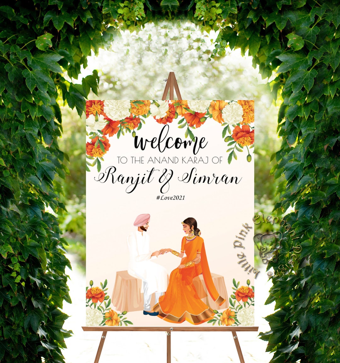 Roka Ceremony Sign as Punjabi Engagement Signs, Engagement Welcome ...