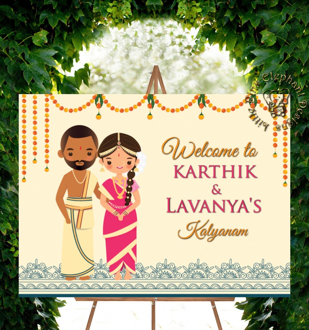 Buy Tamil Welcome Signs, South Indian Wedding Signs, Indian Welcome ...