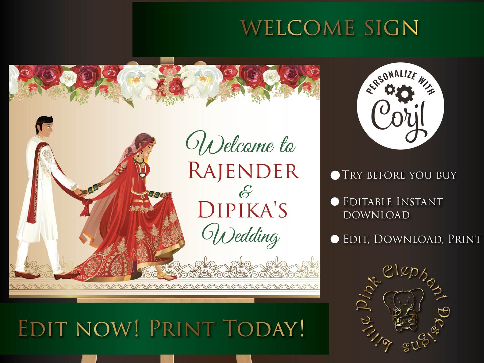 Indian Wedding Welcome Signs in Hindu Wedding Signs, Indian Welcome ...