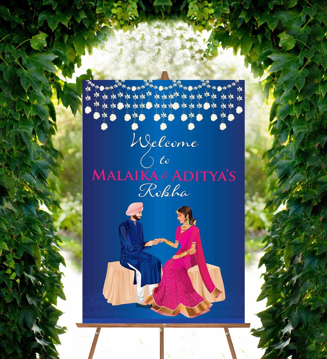 Indian Engagement Welcome Sign Hindu Welcome Sign Sikh Royal Indian ...