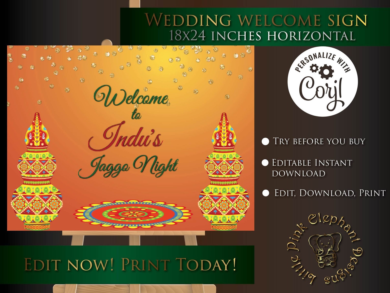 Jaggo Signs as Jago Welcome Posters Punjabi Wedding Signs & - Etsy