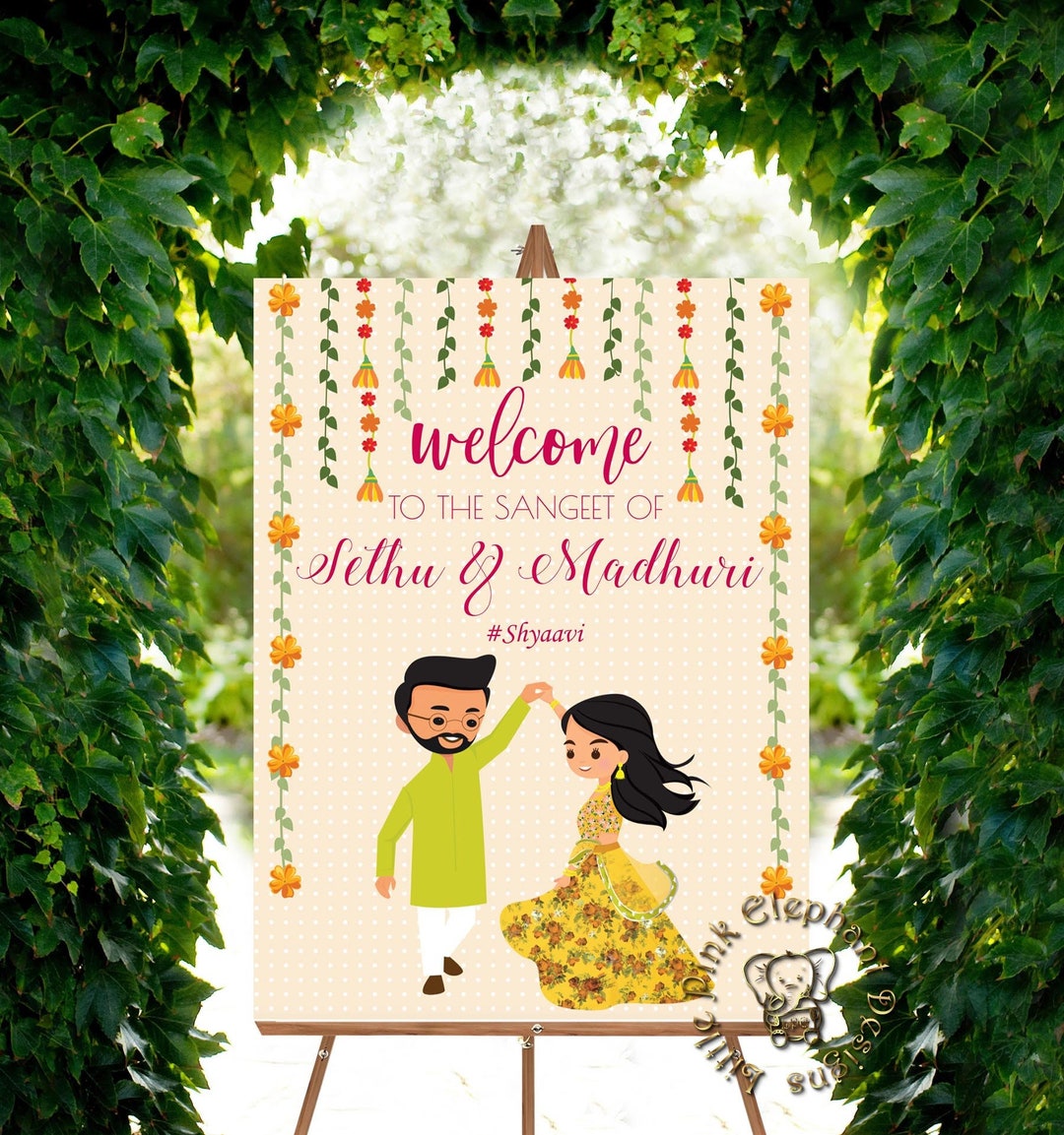 Sangeet Welcome Sign as Jaggo Sign, Jago Welcome Signs & Jago Party ...