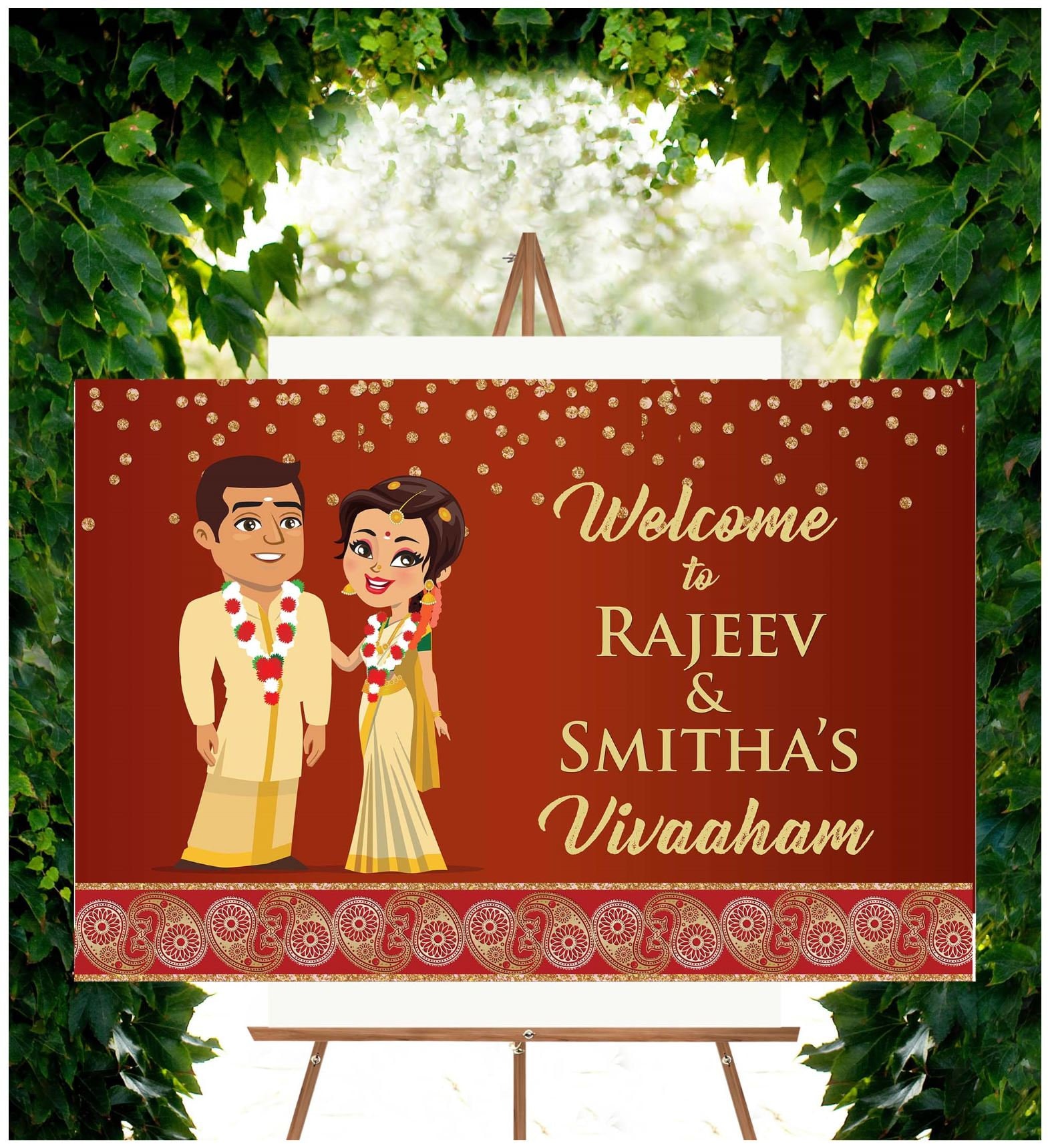Tamil Wedding Welcome Sign Tamil Wedding Sign Cute Couple | Etsy