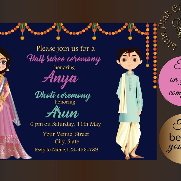 Saree Function Invitations - Etsy