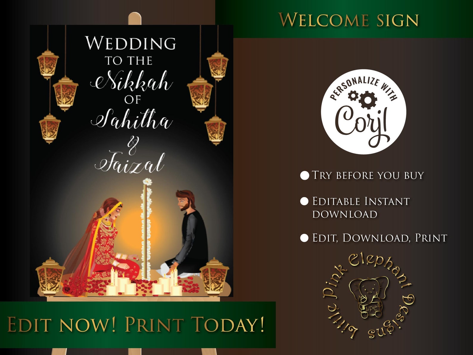 Nikaah Sign as Muslim Wedding Welcome Signs Nikkah Signs & - Etsy