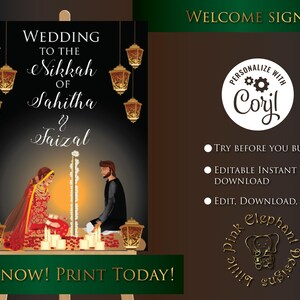 Nikaah Sign as Muslim Wedding Welcome Signs, Nikkah Signs & Welcome to ...