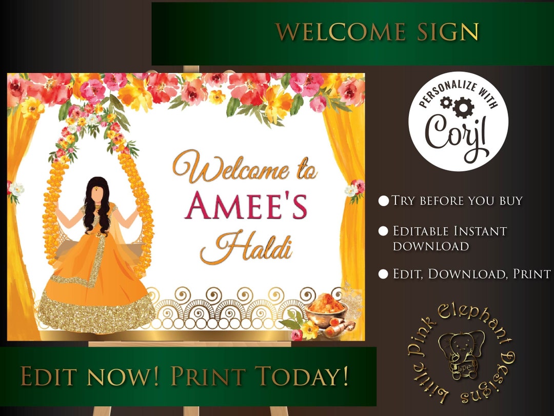 Haldi Welcome Signs as Haldi Decoration, Haldi Signs as Haldi Decor ...